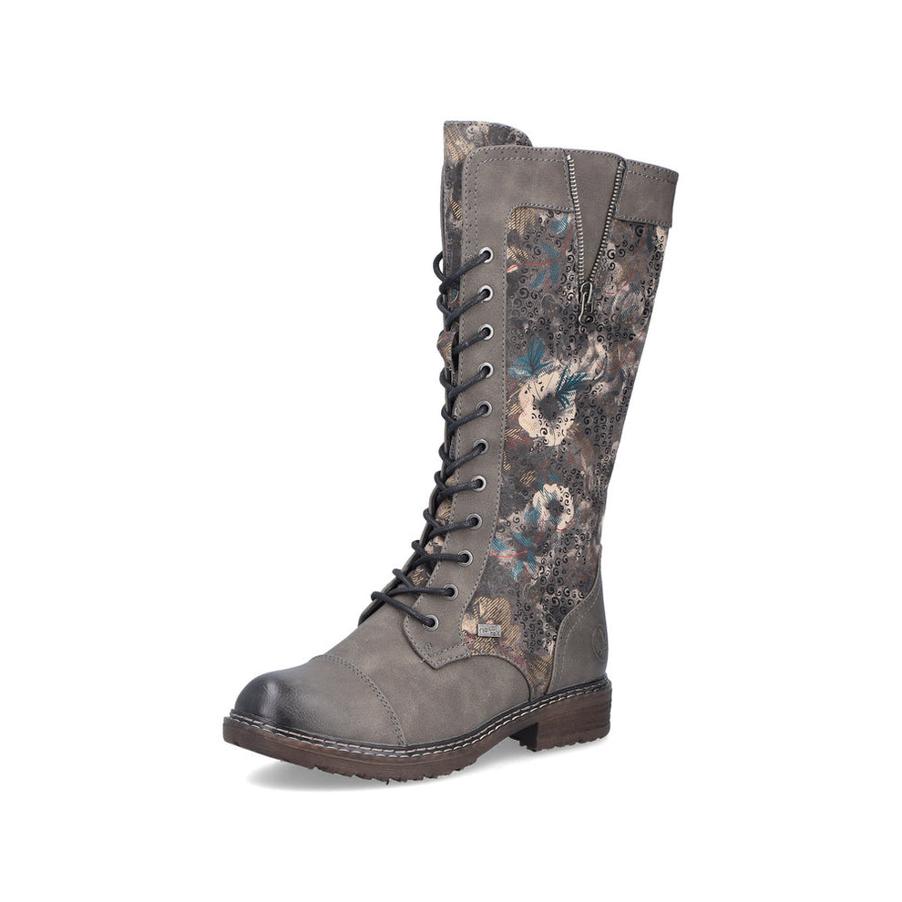Rieker Ladies Long Lace Up Pattered Tex Boot – Hobson Shoes