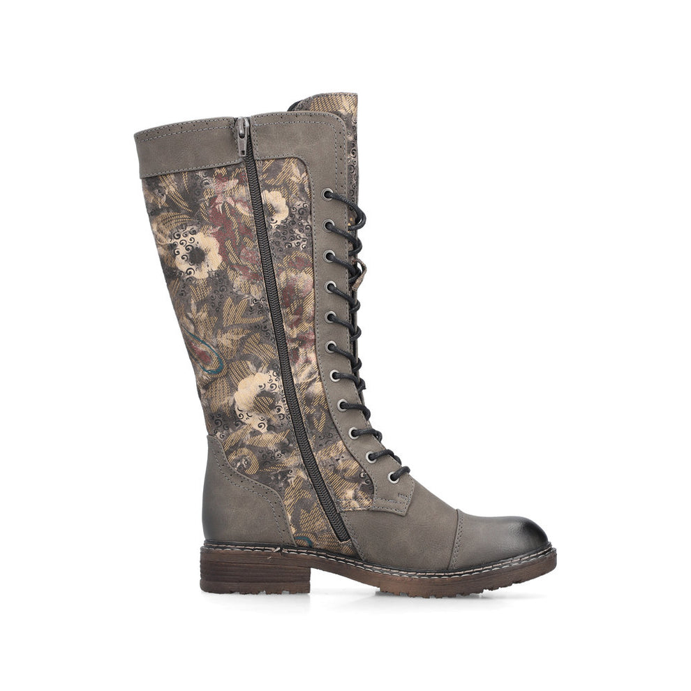 Rieker Ladies Long Lace Up Pattered Tex Boot – Hobson Shoes