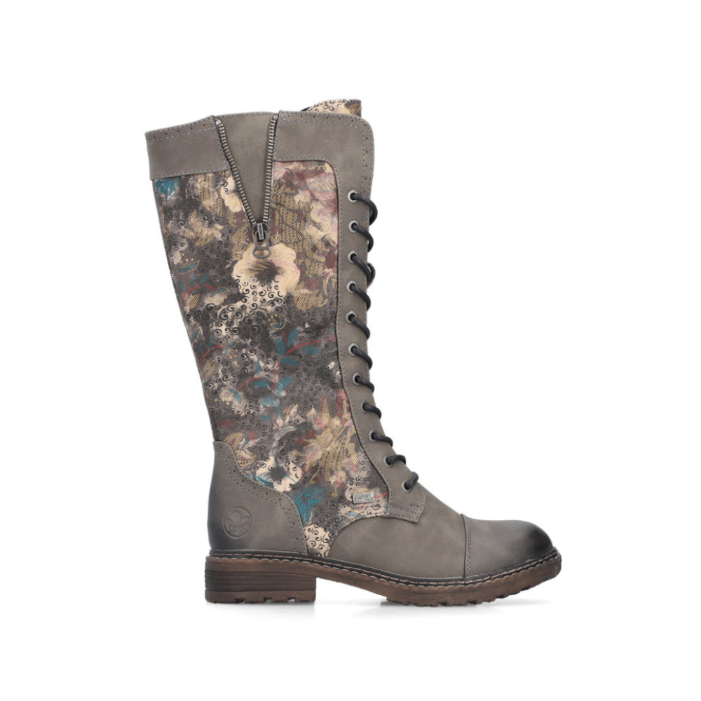 Rieker Ladies Long Lace Up Pattered Tex Boot – Hobson Shoes