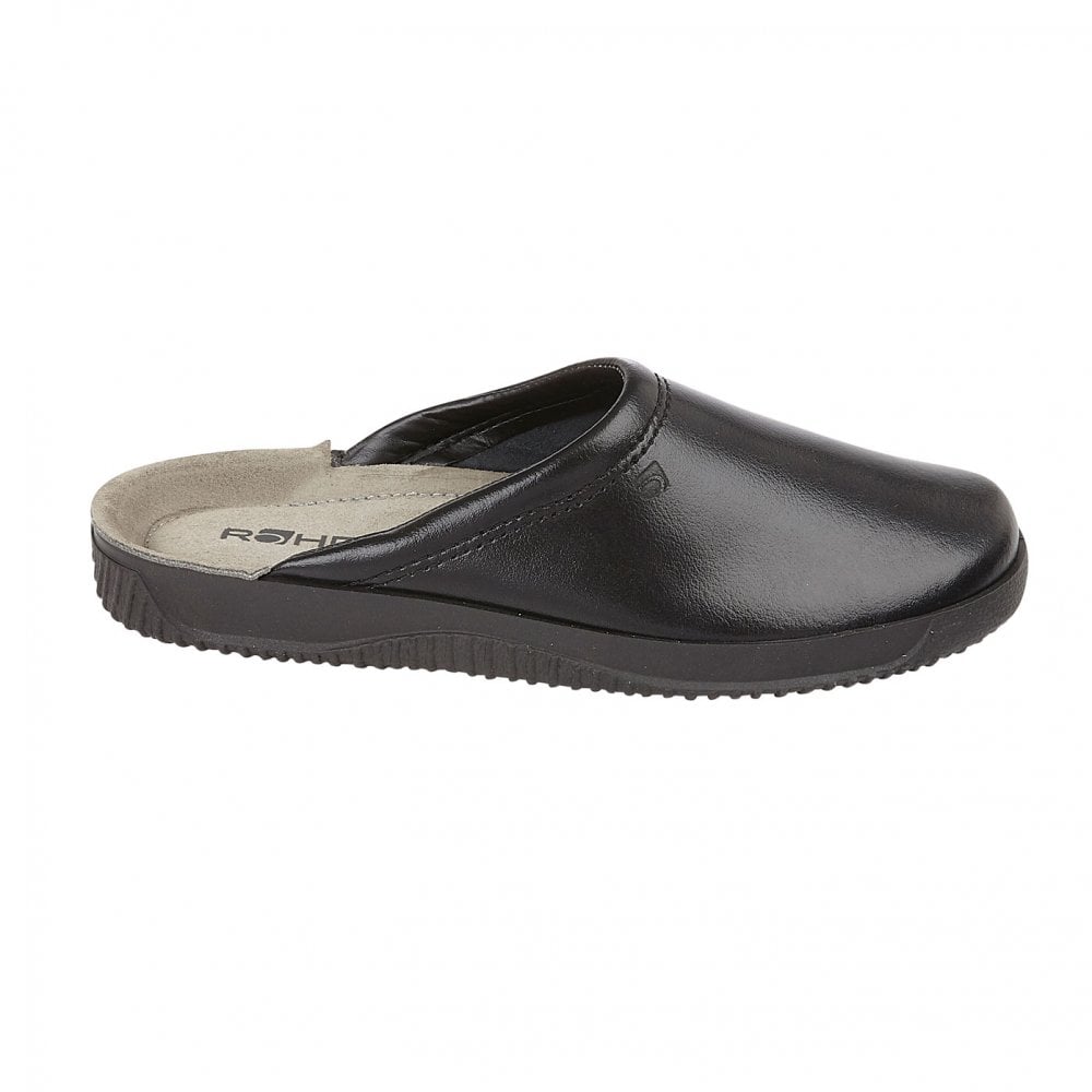 Rohde Men's Backless Leather House Shoe Black – Hobson Shoes