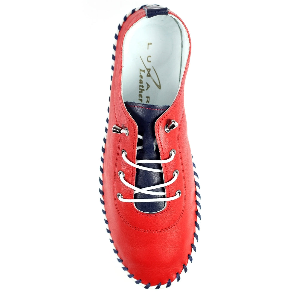 Lunar Sandown Red Leather Shoe – Hobson Shoes